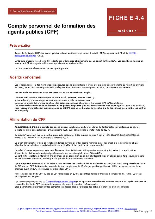 CPF FicheTechnique | ANFH